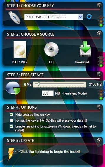 Create a bootable Live USB drive with LinuxLive USB Creator